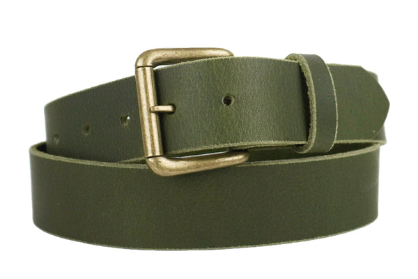 Olive Green Leather Belt | Made in Seattle | Marakesh Leather