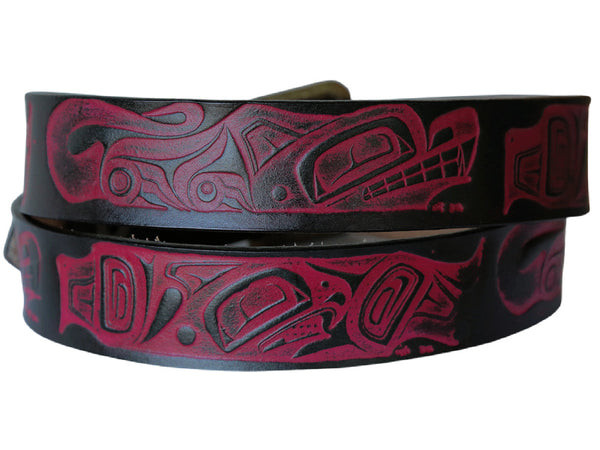 Orca and Wolf Leather Belt | Made in Seattle | Marakesh Leather